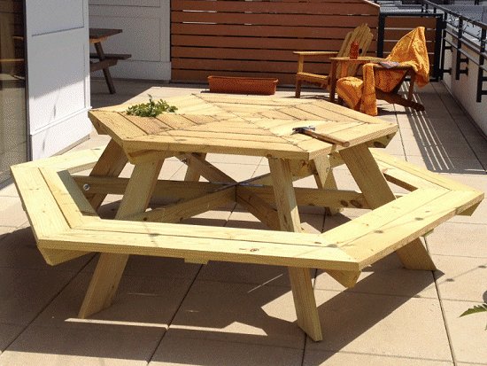 How to build a Hexagonal Table with Seating | BuildEazy