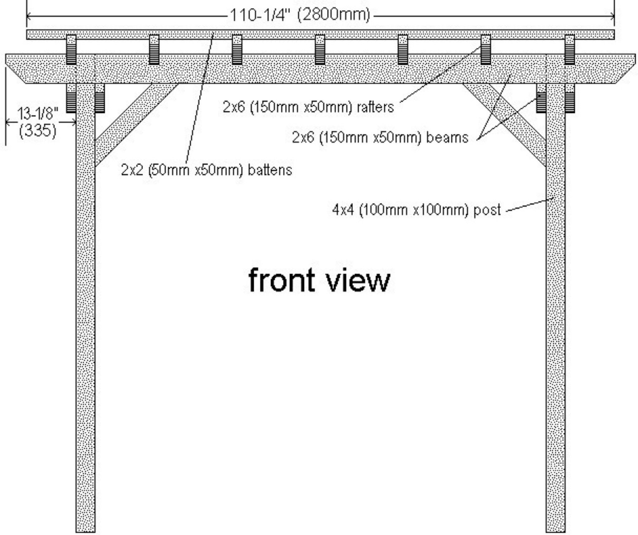 How to build a 10ft x 10ft (3m x 3m) Pergola
